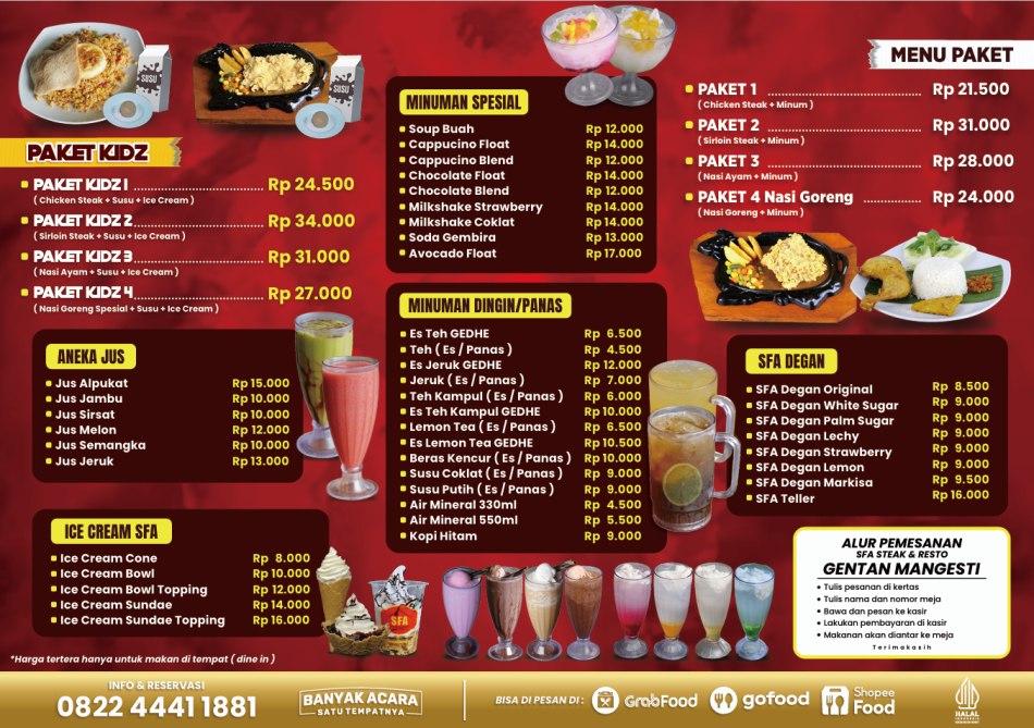 Menu – SFA Steak & Resto